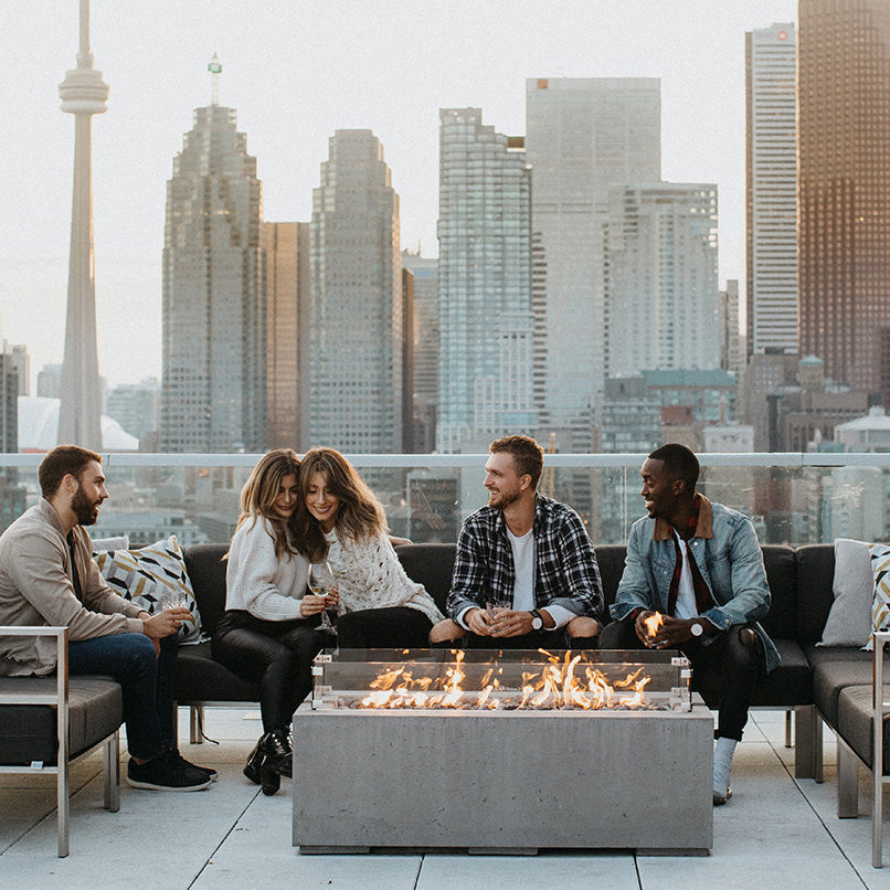 48" Rectangular Firepit - Hauser Site Furniture