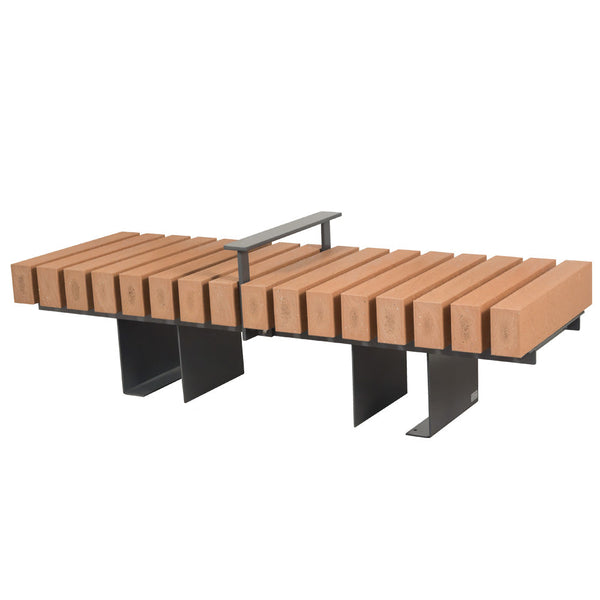 Timber Backless Bench with Center Arm - Hauser Site Furniture